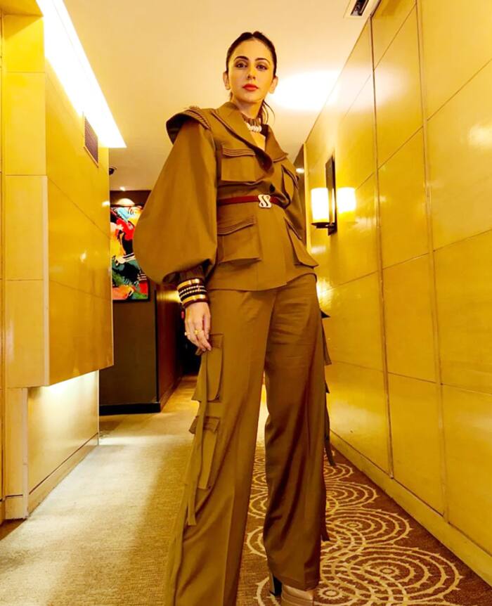 Rakul Preet Singh Exudes Glamour in Brown Co-Ord Set, Pics