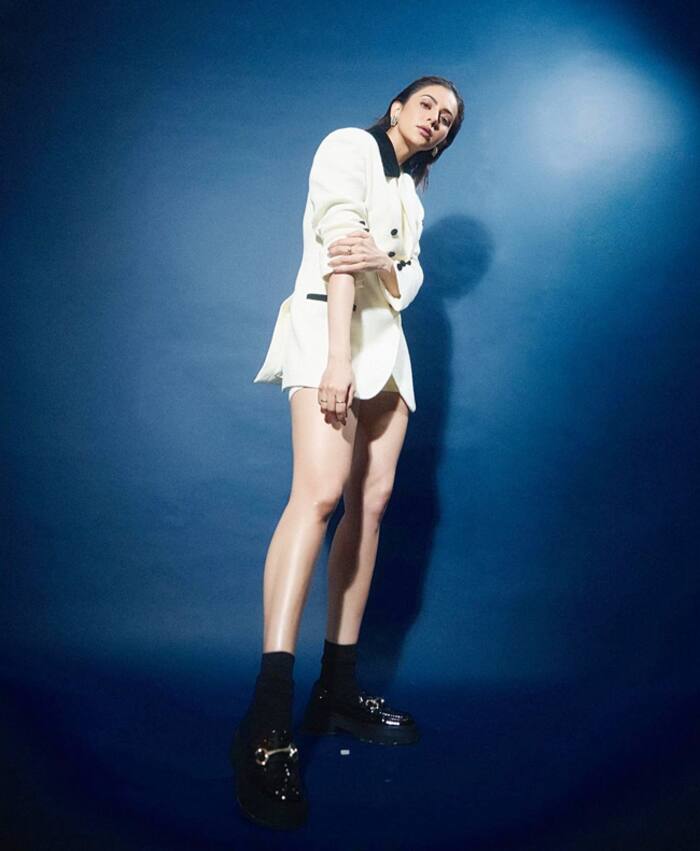 Rakul Preet Singh Stuns in Hot Ivory Tweed Blazer And Matching Shorts ...