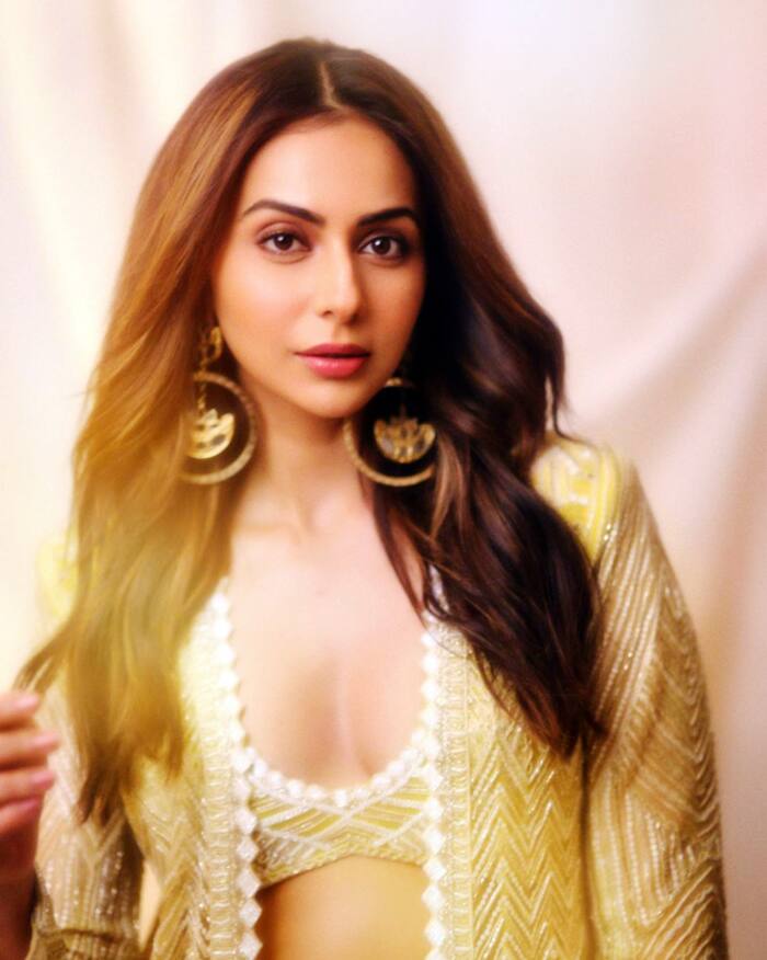 Rakul Preet Singh Takes Away Our Breath in Lime Green Hand Embroidered Jacket, Busty Blouse And ...