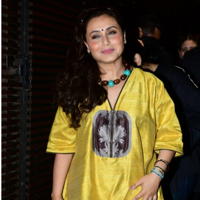 Rani Mukerji Wears a Bold Yellow Silk Kurta With Brown Palazzo And We ...