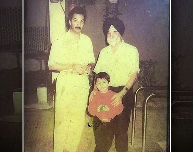 Ranveer Singh in his childhood days with father and grandfather