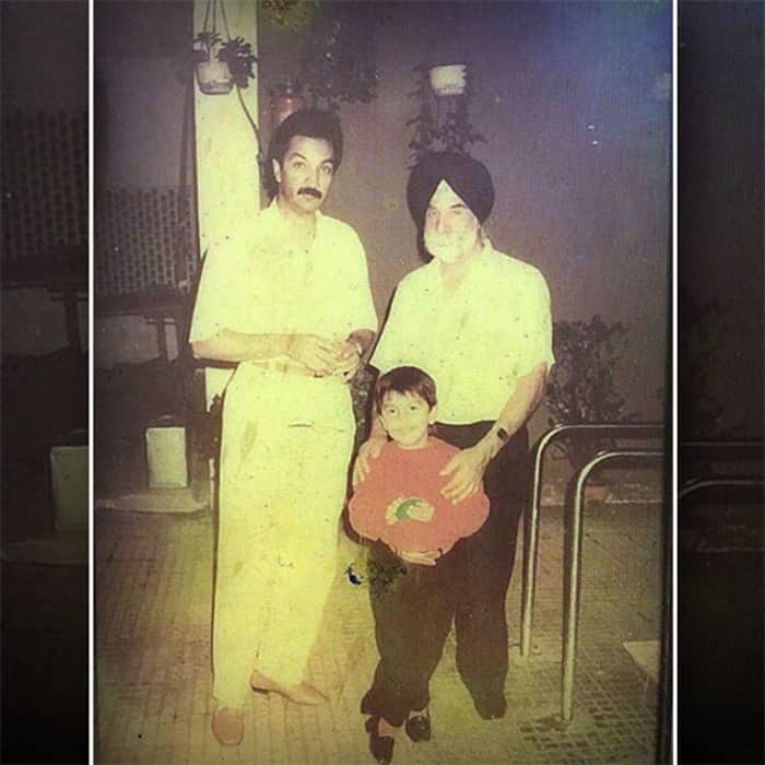 Ranveer Singh in his childhood days with father and grandfather