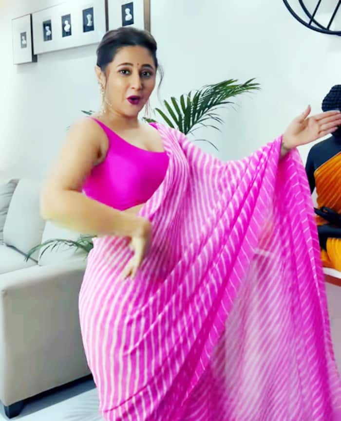 Rashami Desai Shows Her Sensuous Moves In Hot Pink Saree- See Her ...