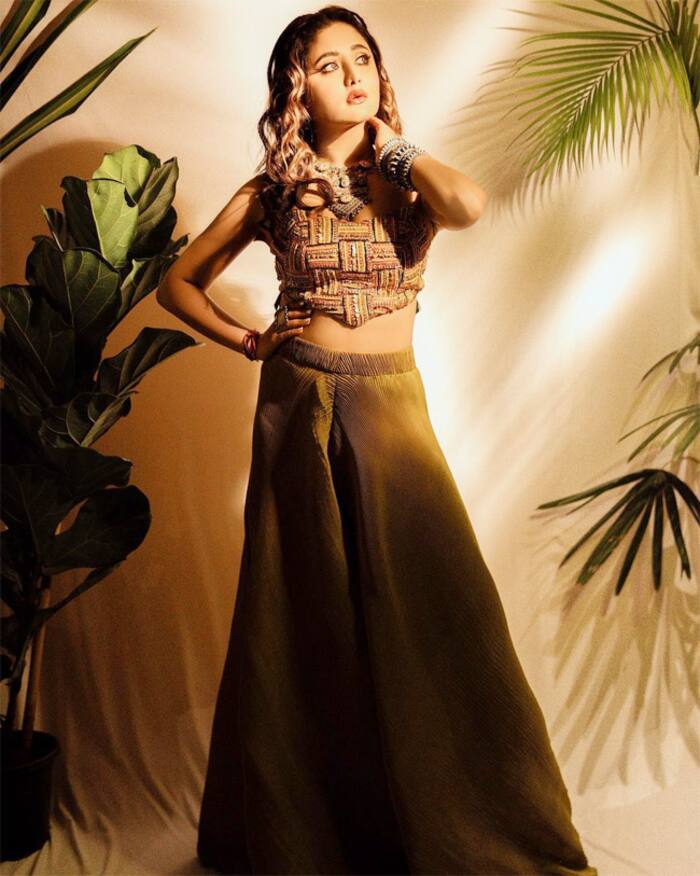 Rashami Desai Looks Smoking Hot in Multicoloured Crop Top And Olive ...