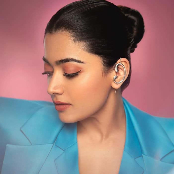 Rashmika Mandanna Just Steals Your Heart in Blue Three Piece Set And THAT Statement Ear Cuff ...