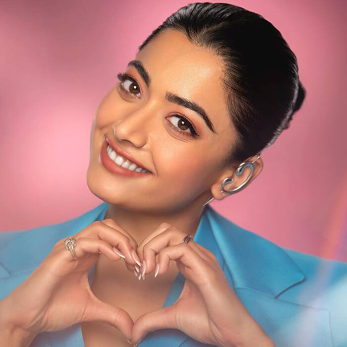 Rashmika Mandanna Just Steals Your Heart in Blue Three Piece Set And THAT Statement Ear Cuff ...