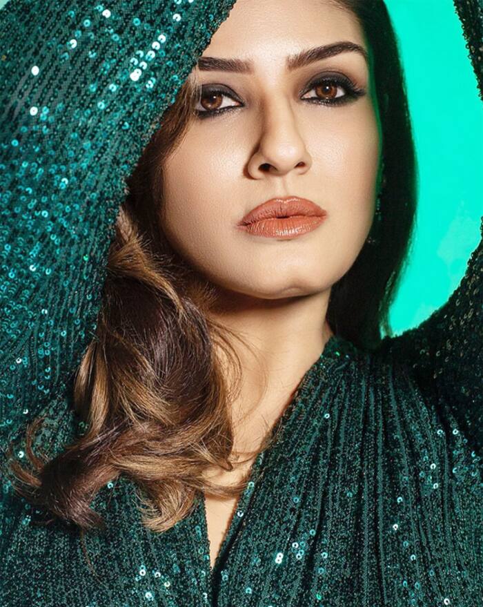 Raveena Tandon’s Glamorous Look in Her Green Sultry Gown Oozes Charm