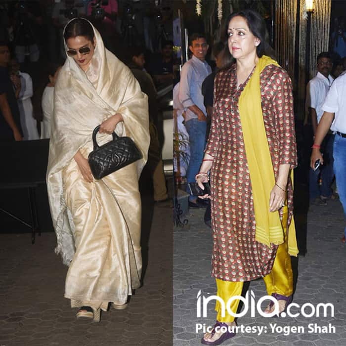 Rekha and Hema Malini at Shashi Kapoor’s Chautha ceremony