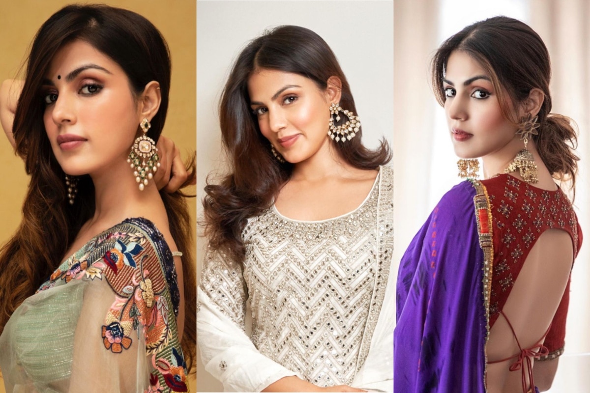 Rhea Chakraborty stuns Oxidized Silver Jhumkas