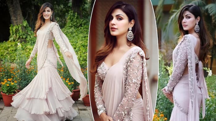 Rhea Chakraborty Sets Hearts Ablaze as She Dazzles in Lehenga-Style ...