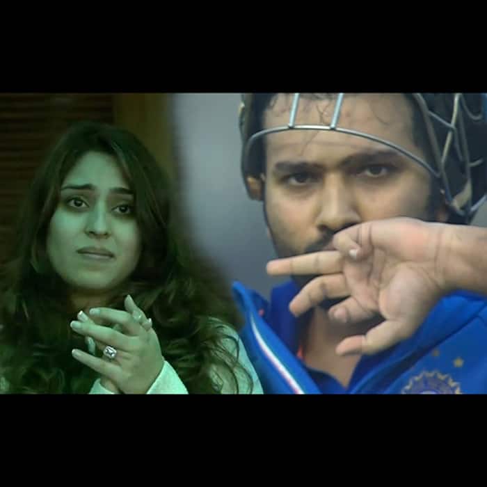Rohit Sharma blows a flying kiss for his wife Ritika Sajdeh post ...