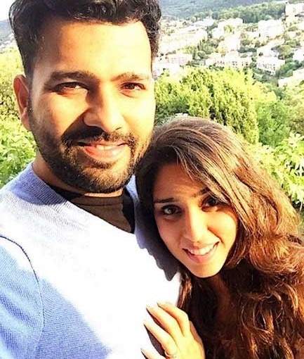 Rohit Sharma with his wife Ritika Sajdeh in France