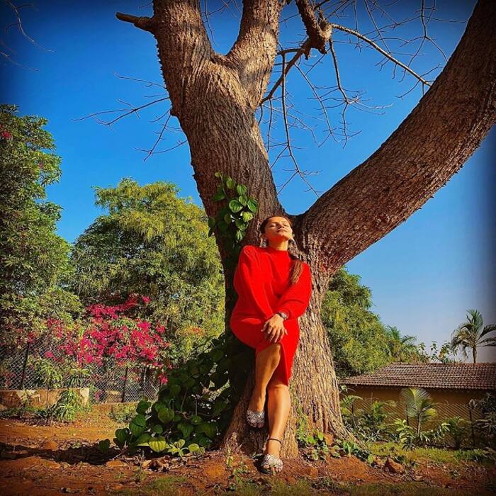 Rubina Dilaik Amidst Greenery
