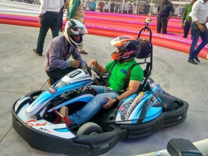 Sachin Tendulkar inaugurates Sky Karting track at Smaaash Photo Gallery
