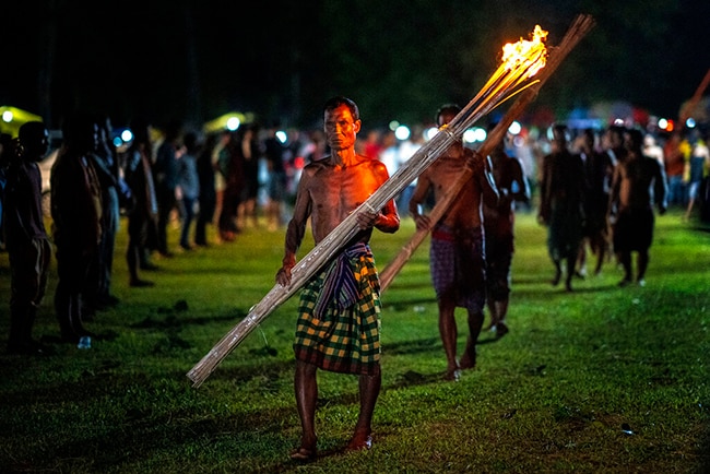 Traditional attire of Rabha tribal girls