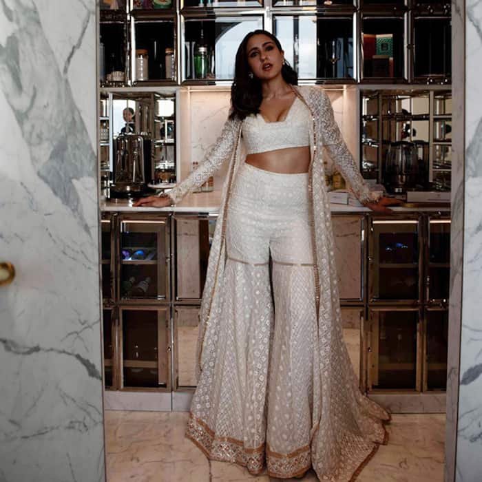 Sara Ali Khan Stuns in Hot White Blouse And Matching Sharara l PHOTOS