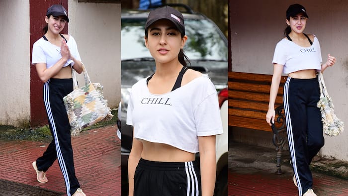 Sara Ali Khan Flaunts Washboard Abs in Gym Tracks And Sexy Crop Top ...