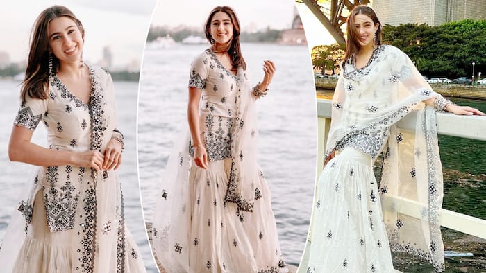 Sara Ali Khan Exudes Classy Ethnic Vibes in Sharara-Kurta Set l PHOTOS
