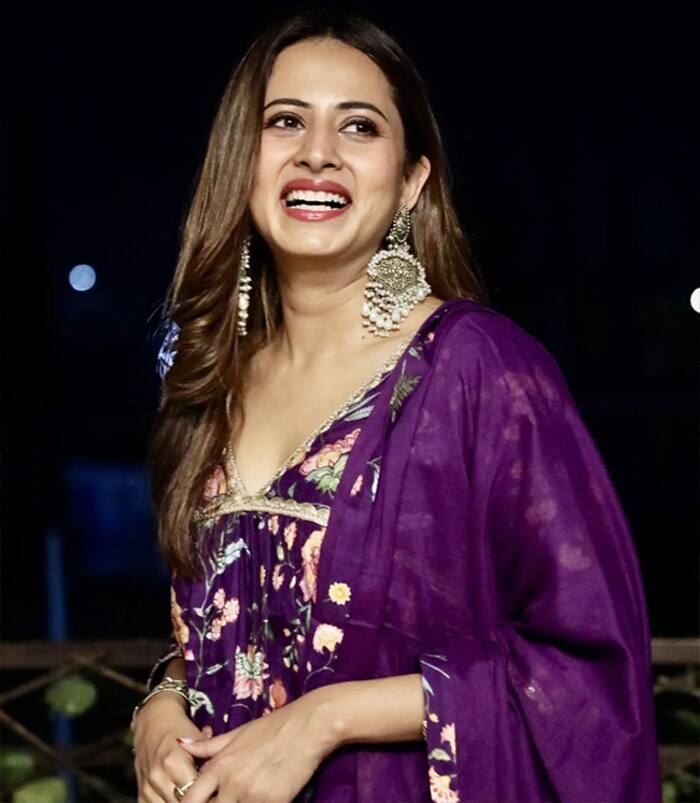 Sargun Mehta Dazzles in Stylish Purple Anarkali Suit - See Viral Photos
