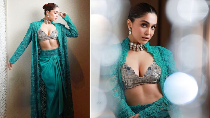 Sharvari Wagh Sets Temperature High as She Dazzles in Plunging Silver Bralette And Flowy Skirt ...