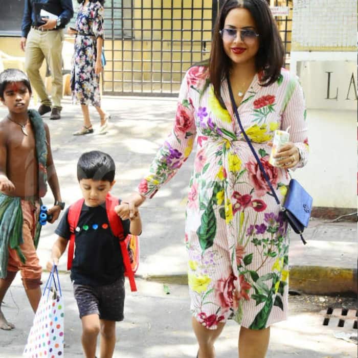 Pregnant Sameera Reddy Papped With Son Looking Radiant
