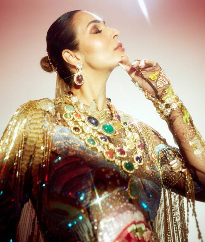 IN PICS| Malaika Arora's Pharoah-Like Look In Sheer Golden Heavily ...