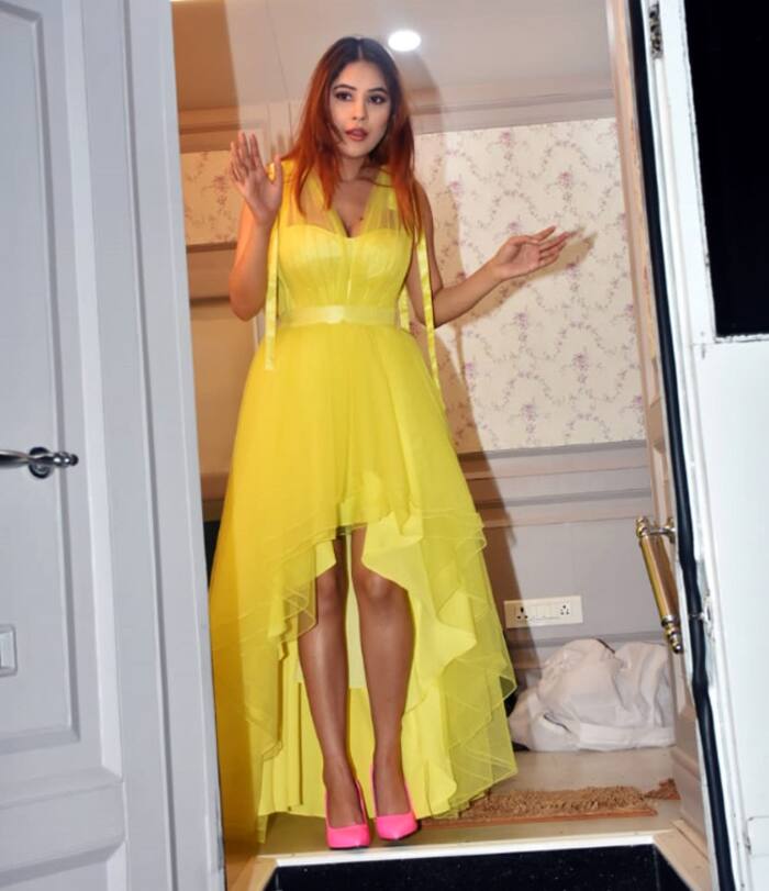 Shehnaaz Gill Wears A Yellow Dress By Ken Ferns