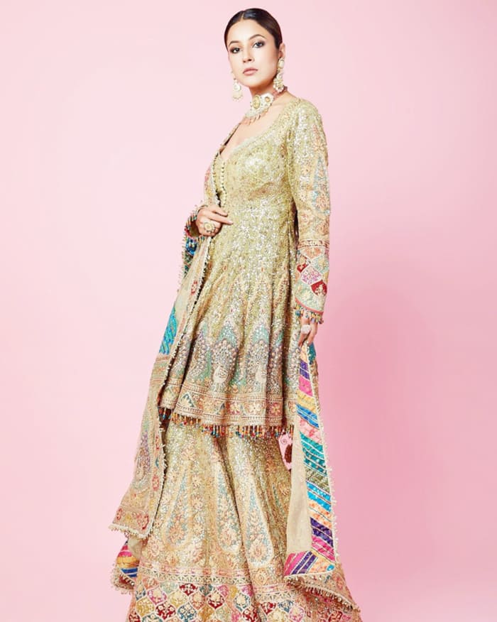 Shehnaaz Gill Looks Epitome Of Beauty In Latest Bridal Sharara From ...