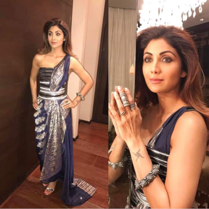 PICS: Shilpa Shetty takes the art of doing sari to a different level ...