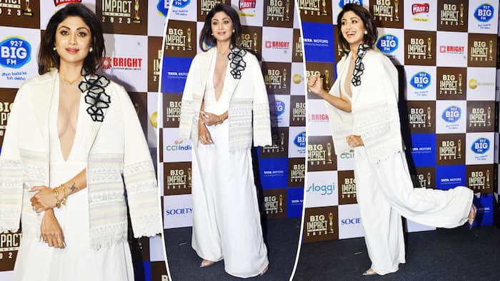 Shilpa Shetty in SEXY White Pant Suit With Plunging Neckline Looks ...