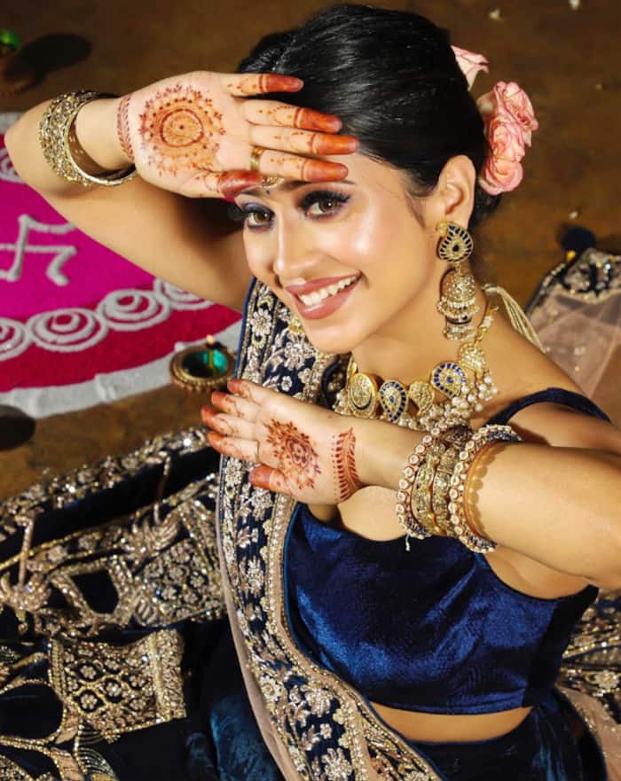 Shivangi Joshi looks stunning in a gorgeous velvet lehenga