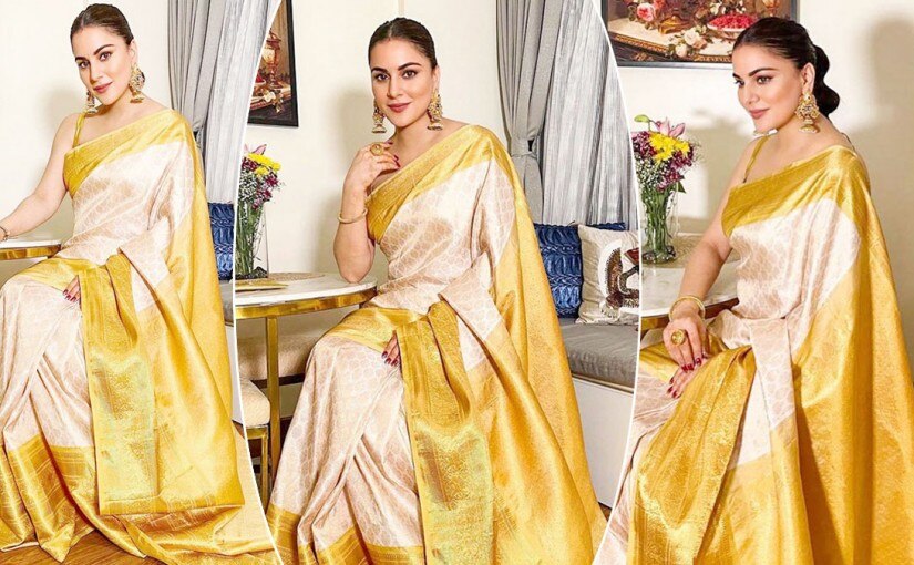 Shraddha Arya is a The Golden Godess in a Beautiful Kanchipuram Silk ...