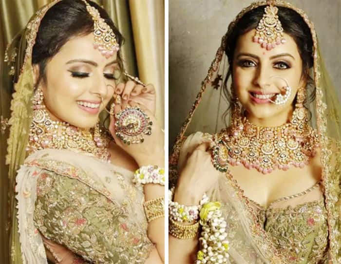 Shrenu Parikh flaunts her radiant smile as she is dressed as a bride