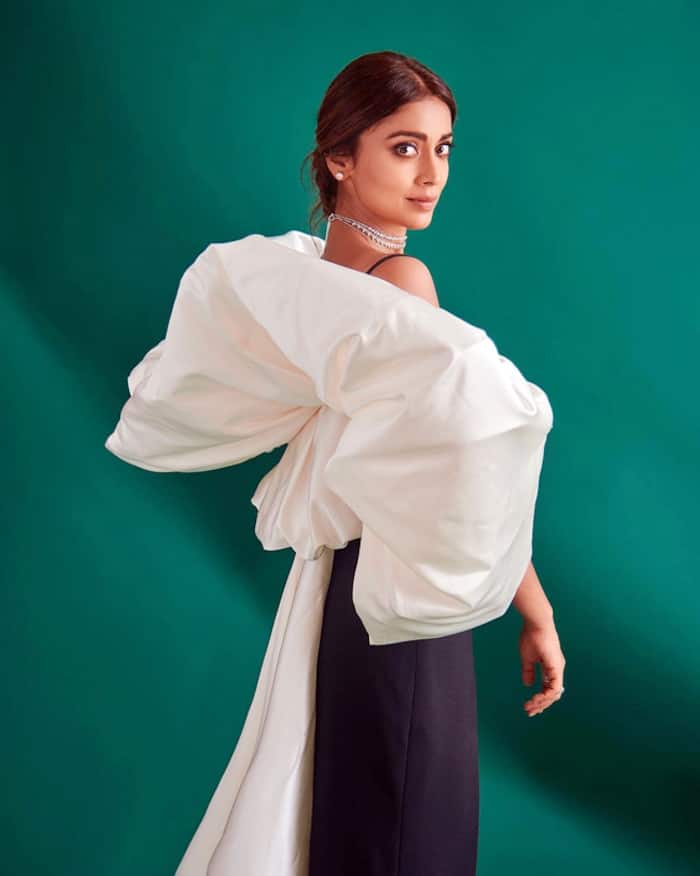 Shriya Saran Drops Her Boldest Ever Avatar in a Black Bustier Blouse ...