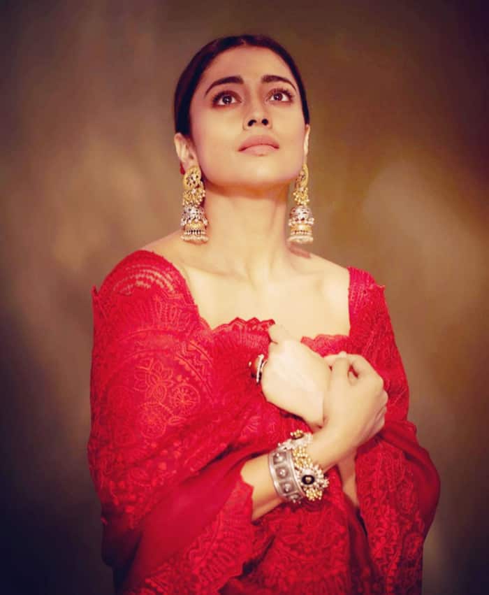 Shriya Saran Exudes Elegance in Red-Hot Saree Avatar - See Viral Photos