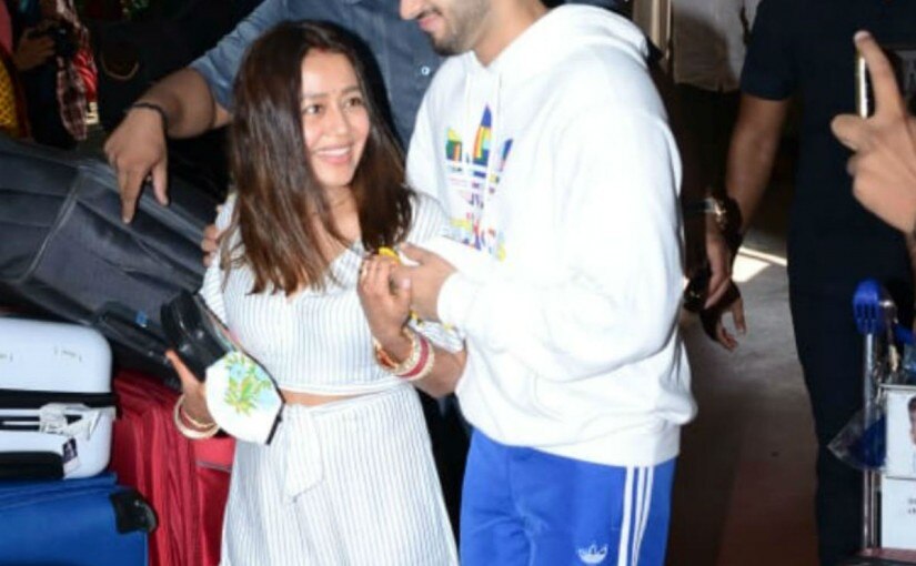 Shutterbugs captured Neha Kakkar and Rohanpreet’s hand in hand moments