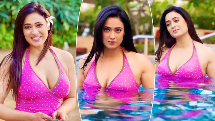 Shweta Tiwari Turns Heads in Sexy Pink Polka Dot Bikini With Plunging Neckline, See Hot Pics