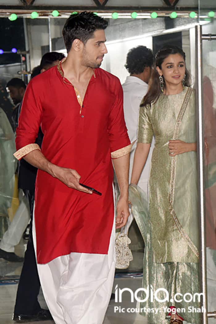 Love birds Sidharth Malhotra and Alia Bhatt appear together Ekta Kapoor star studded Diwali party