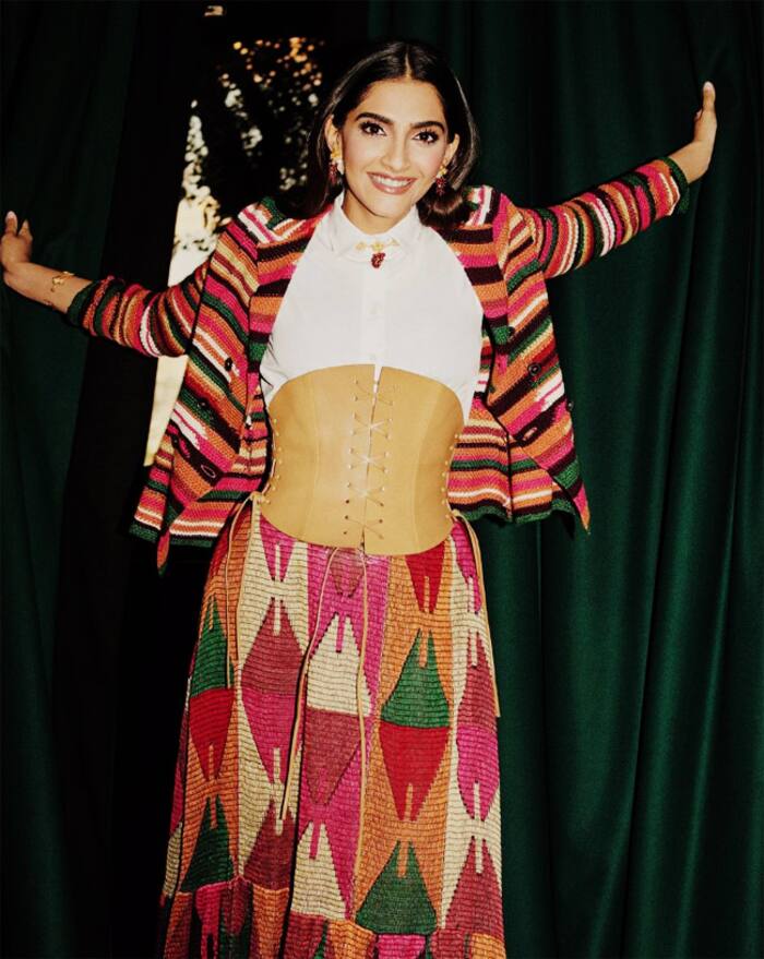 Sonam Kapoor wears a Dior outfit on a magazine cover