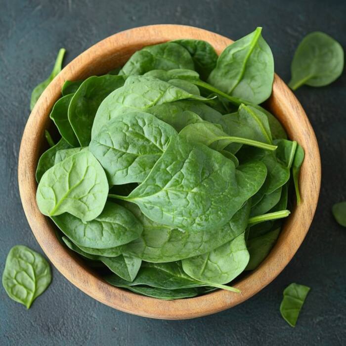 Spinach brings iron and antioxidants
