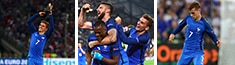 France players celebrate after winning the semi finals match of Euro ...