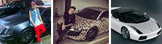 A picture of Justin Bieber’s customised Fisker Karma