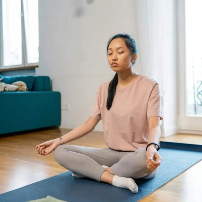 Sukhasana, or easy pose