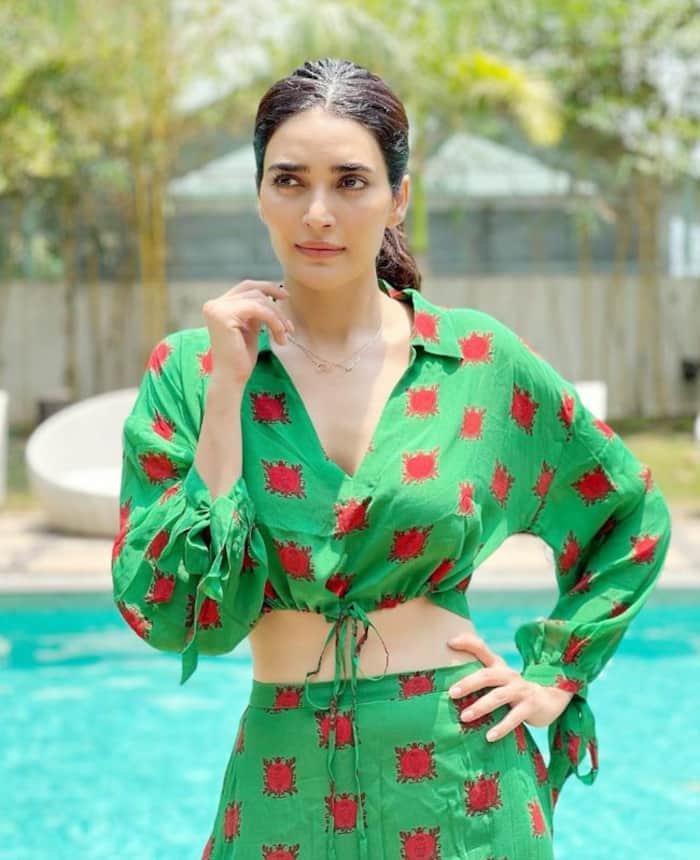Karishma Tanna in green separates looks stunning