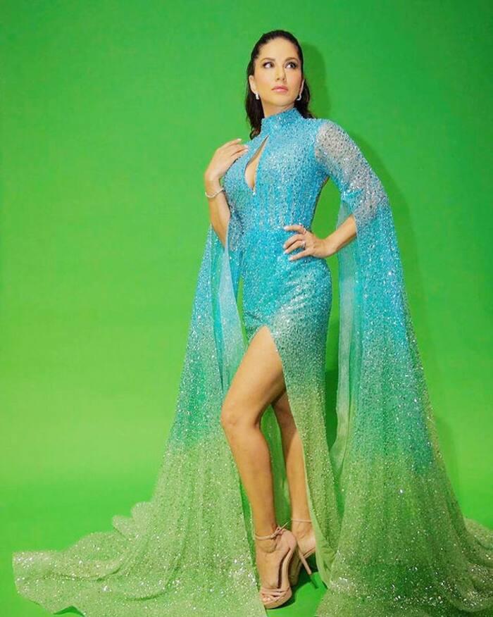 Sunny Leone Turns Mermaid in Blingy Blue Sequined Gown, But There is a ...