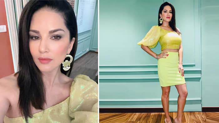 Sunny Leone is a Sight to Behold in Golden Shimmery Cropped Top And ...