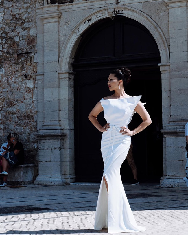 Sunny Leone White Sundress