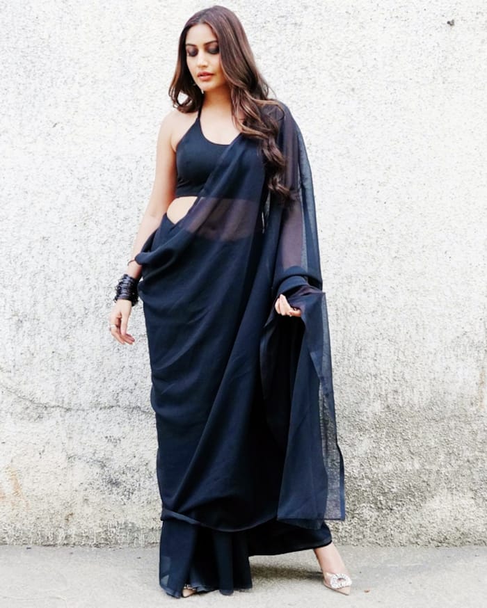 Surbhi Chandna Exudes Glamour in Hot Black Blouse And Saree l PHOTOS