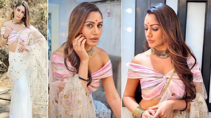 Surbhi Chandna looks sensational in a sheer saree