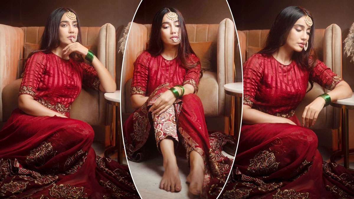 Surbhi Jyoti Dazzles in Desi Avatar as She Dons Her Maroon Outfit - See ...